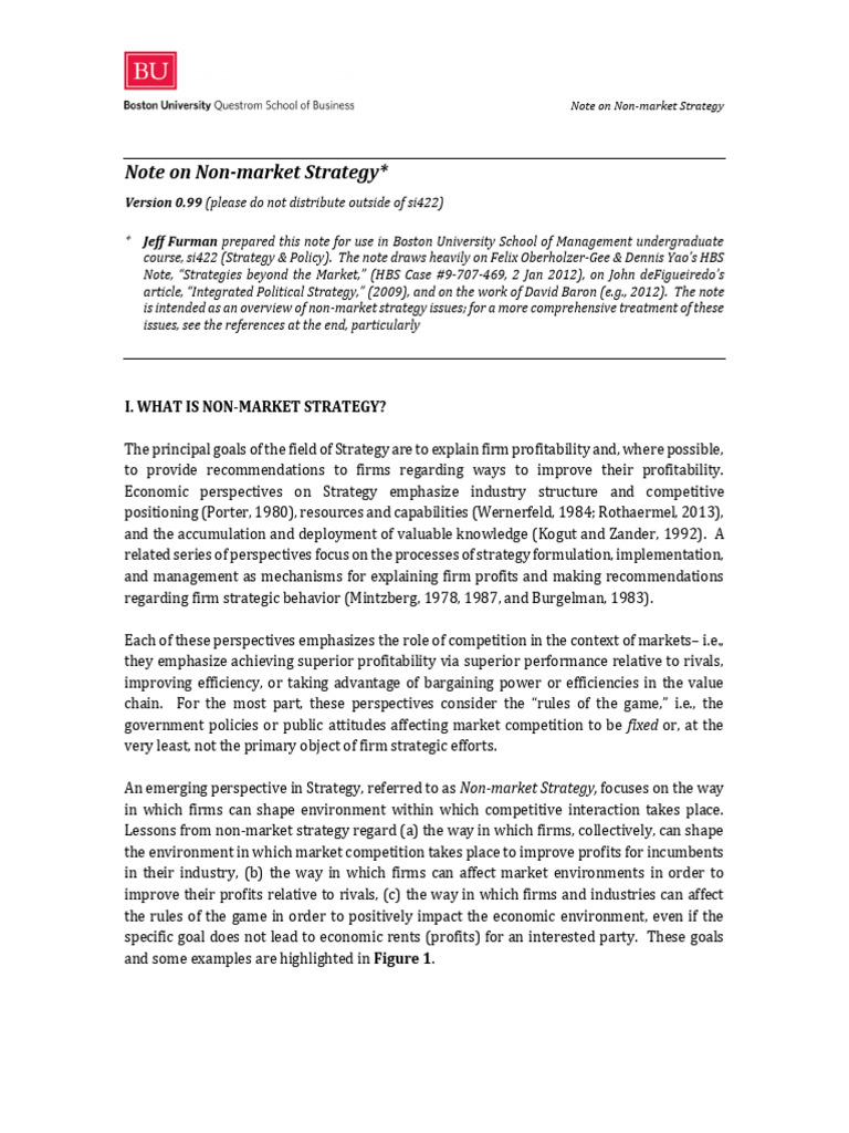 Understanding Non-Market Strategy | PDF | Externality | Market Power