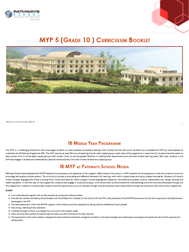 MYP 5 Curriculum Booklet (2024-25) | PDF | Biology