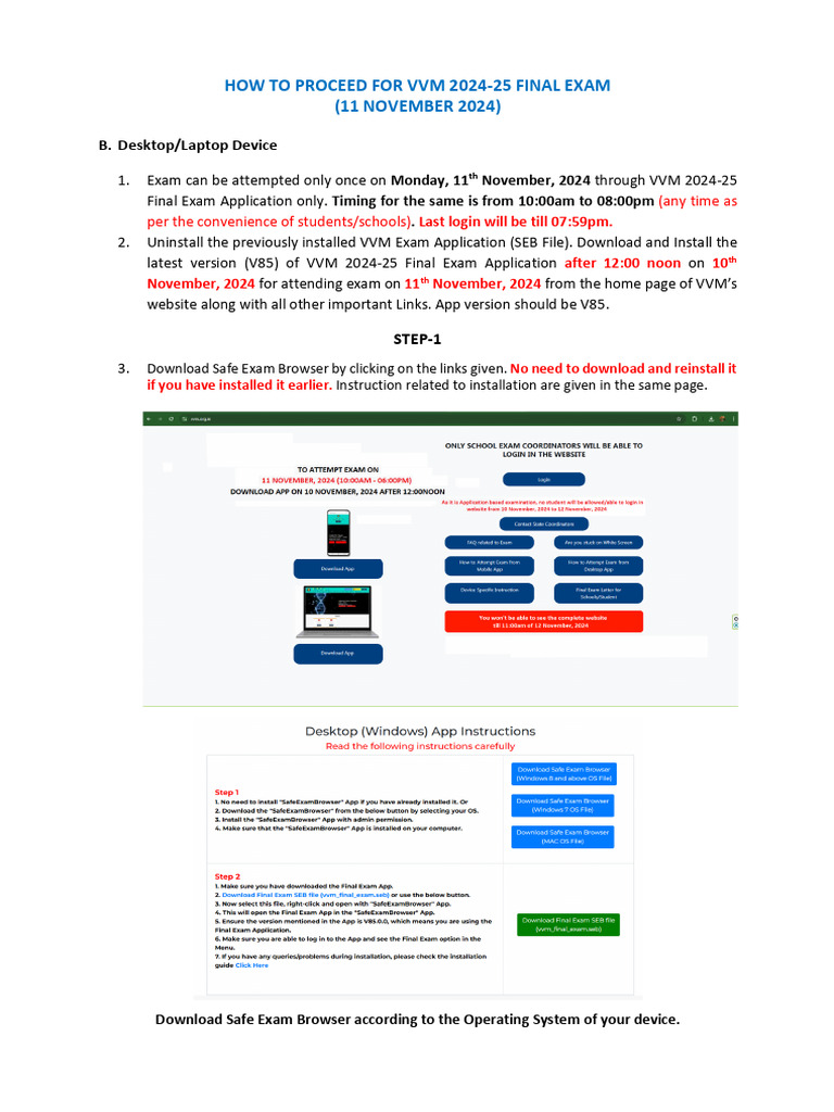 How To Proceed For Exam - Desktop Devices | PDF | Mobile App | Computer ...