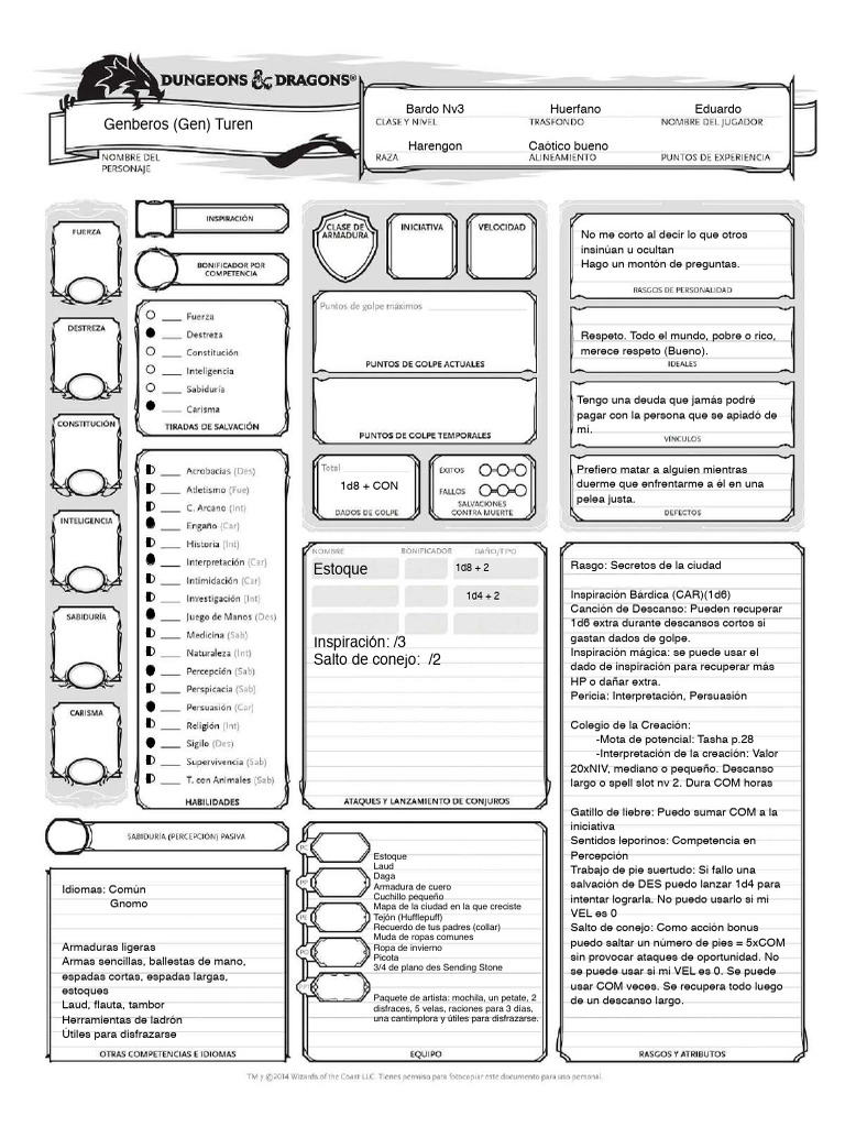 Hoja Bardo Genberos | PDF