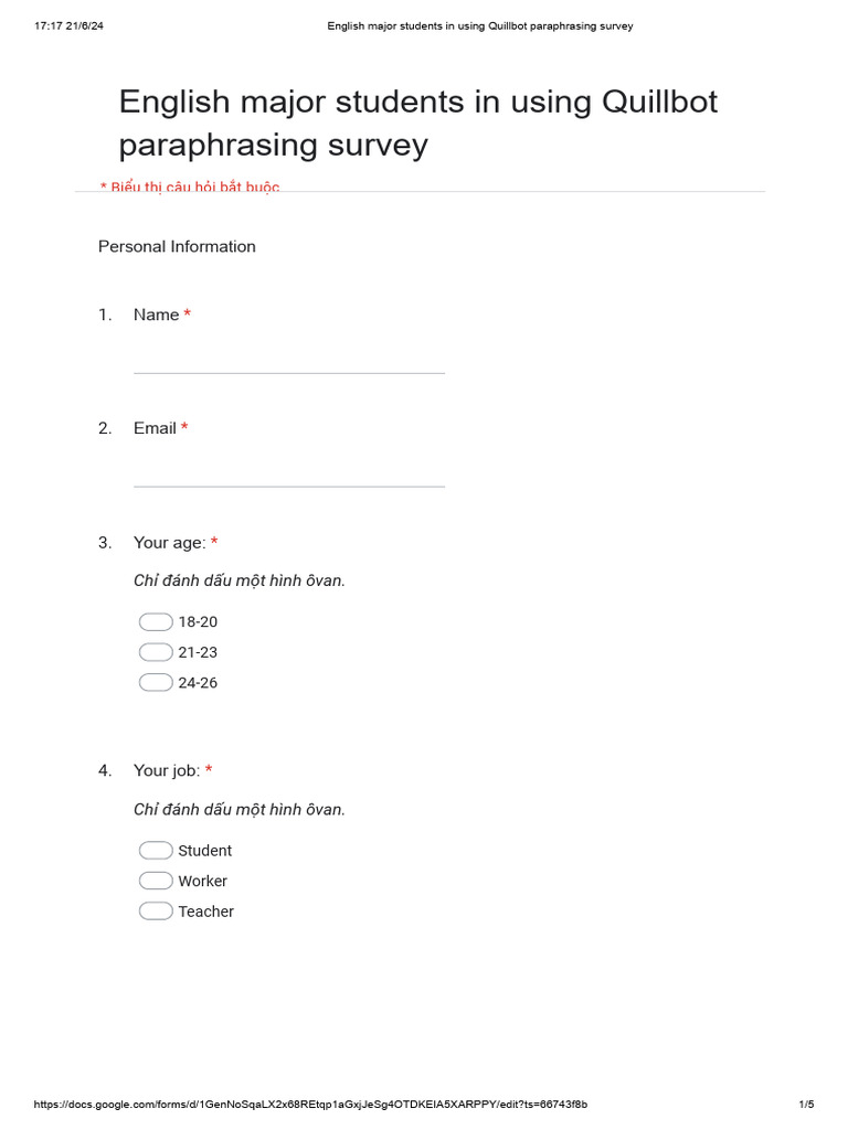 English-major-students-in-using-Quillbot-paraphrasing-survey-Google ...