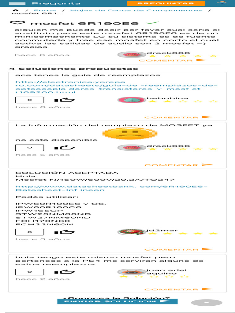 Solucionado Mosfet 6R190E6 - YoReparo | PDF