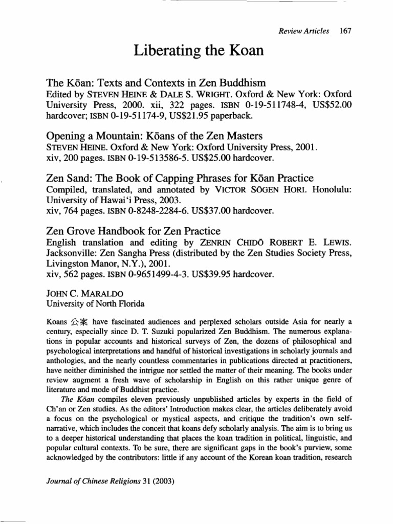 Liberating The Koan The Koan Texts and C | PDF | Kōan | Zen