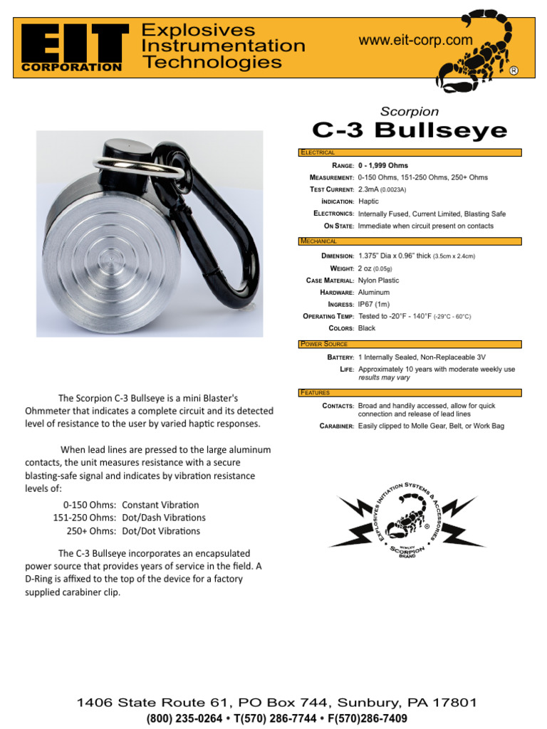 EIT Scorpion C3 Bullseye | PDF | Electricity | Electrical Engineering