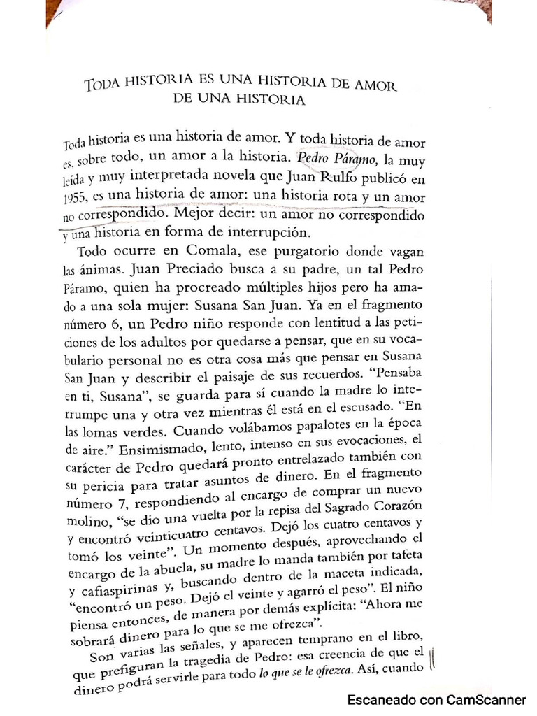 Pedro Páramo, Una Historia de Amor | PDF