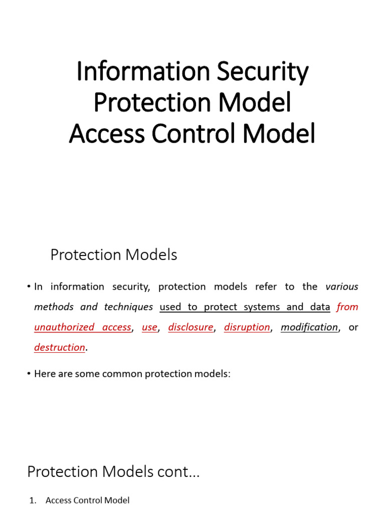 Information Security (Protection Model - Access Control) | PDF | Computer Access Control ...