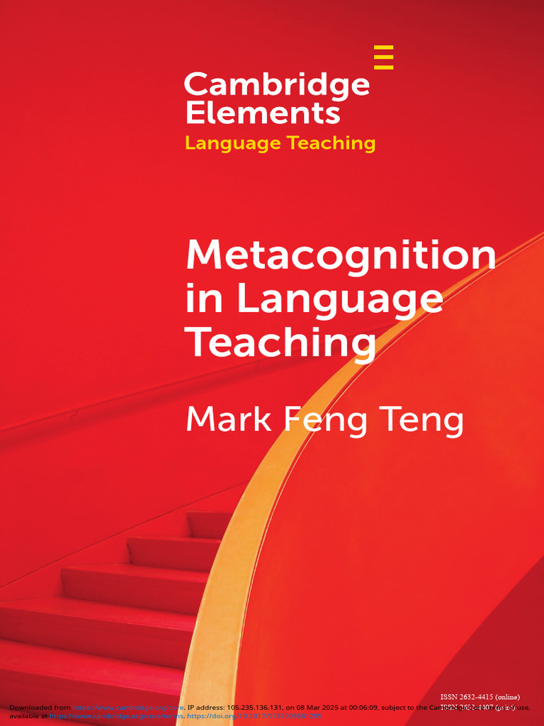 Metacognition In Language Teaching Pdf Metacognition Learning