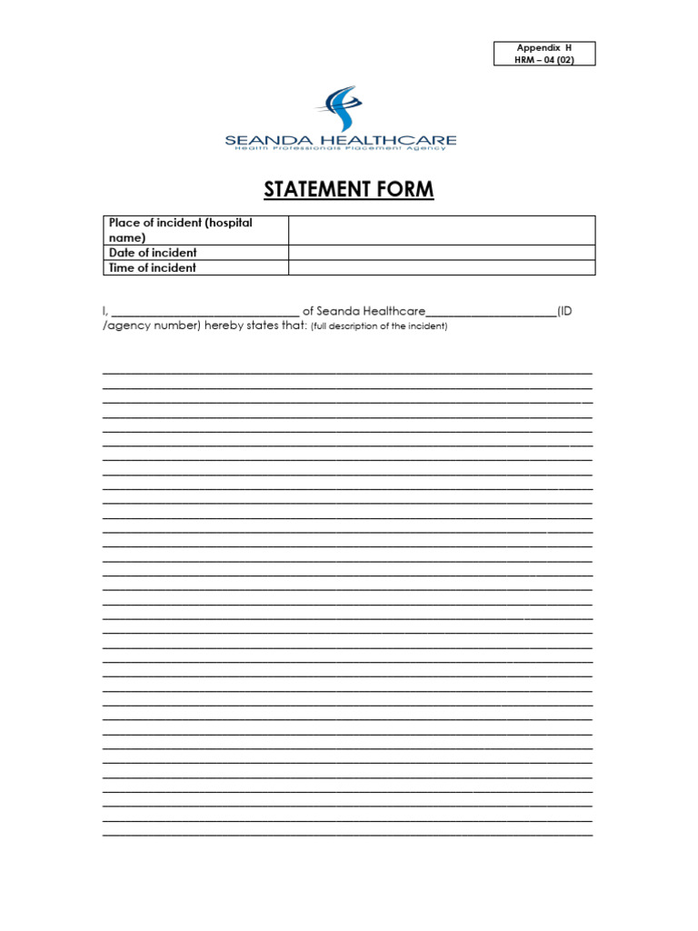 Appendix - Statement Form | PDF