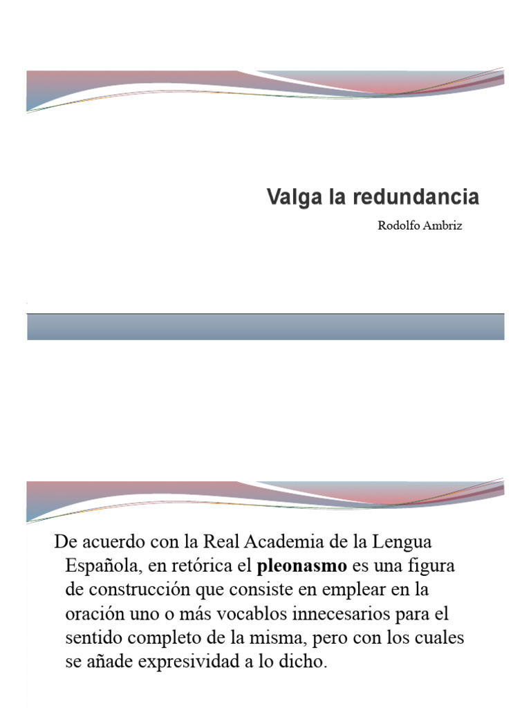 Ejemplos de redundancia en el lenguaje | PDF