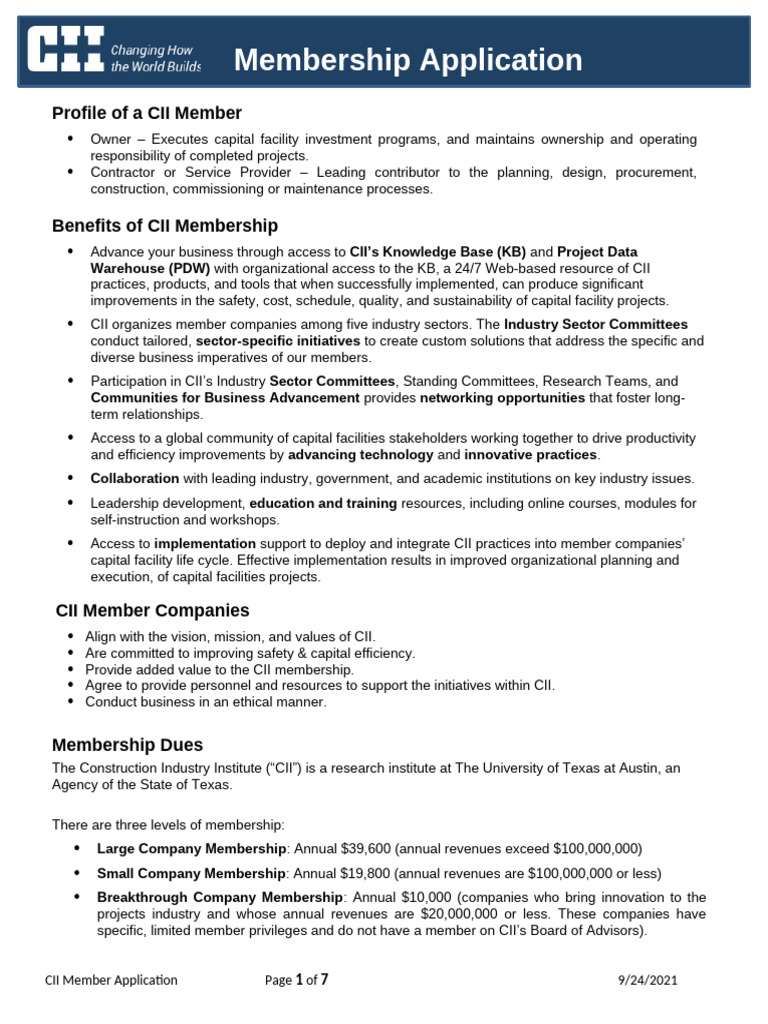 CII Membership Application Guide | PDF | Intellectual Property | License