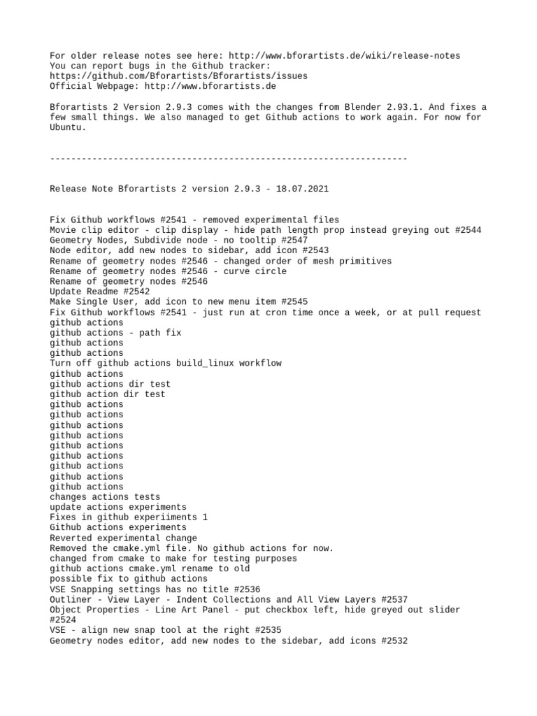 Releasenote Bforartists2 293 | PDF