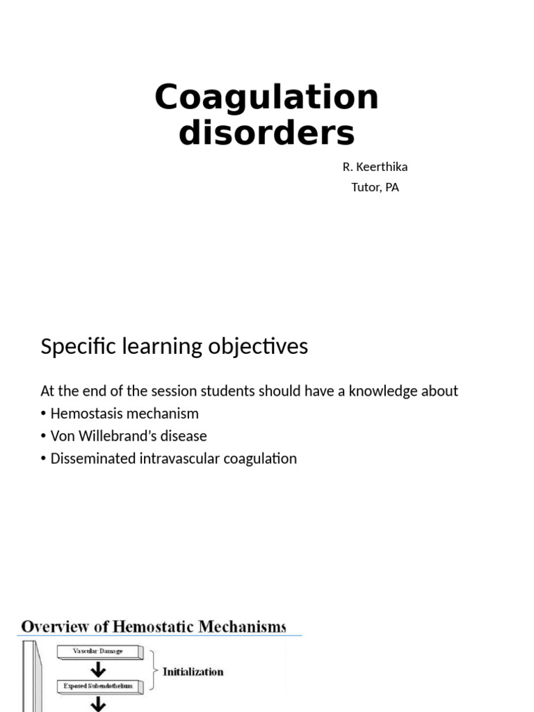 Coagulation Disorder- VI Sem | PDF | Coagulation | Platelet