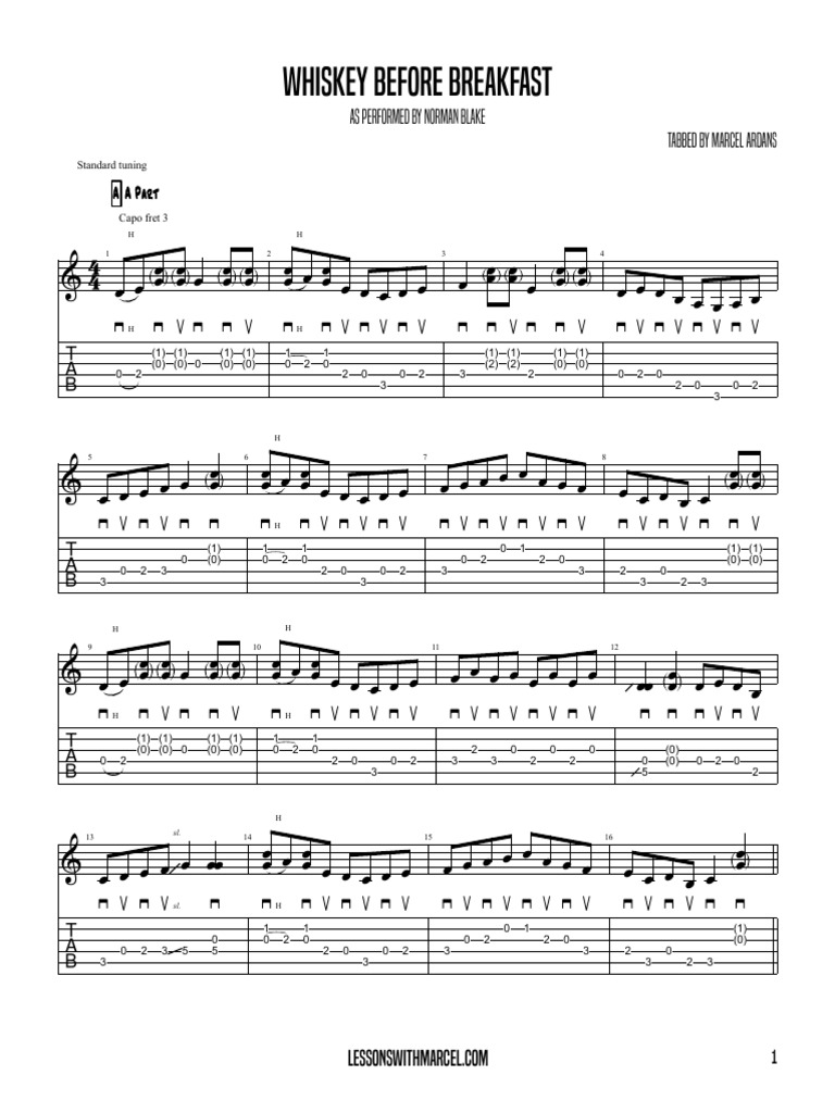 Norman Blake Whiskey Before Breakfast Sheet Music and Tab | PDF ...