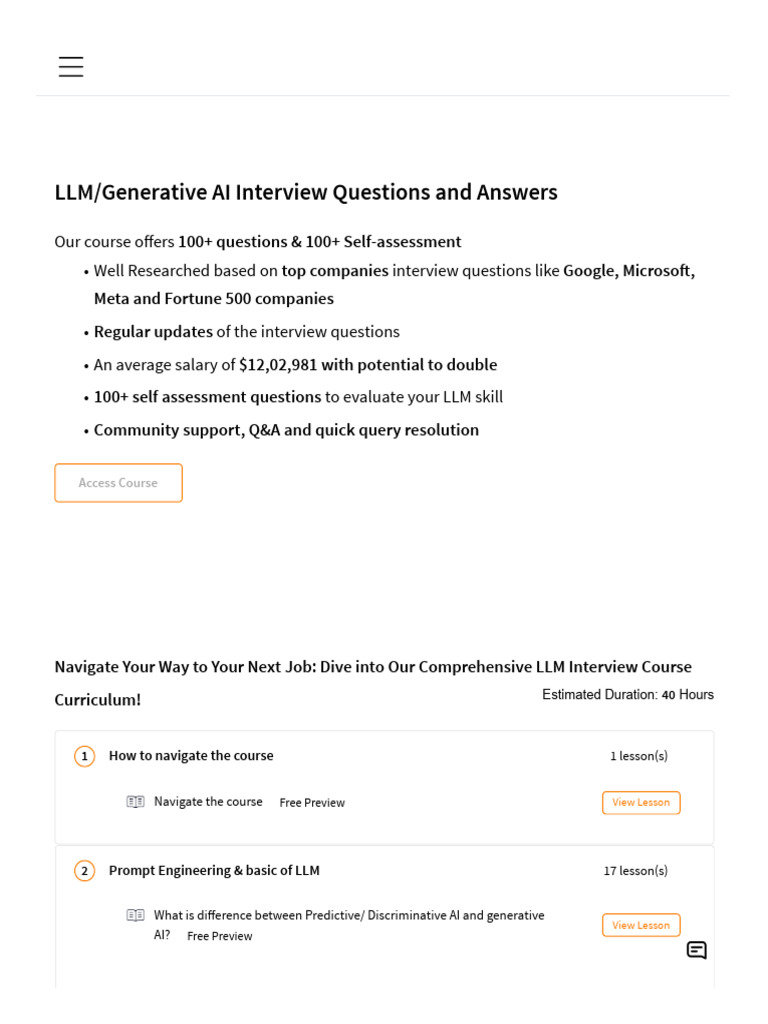 Large Language Model (LLM) Interview Question and Answer Course | PDF | Artificial Intelligence ...