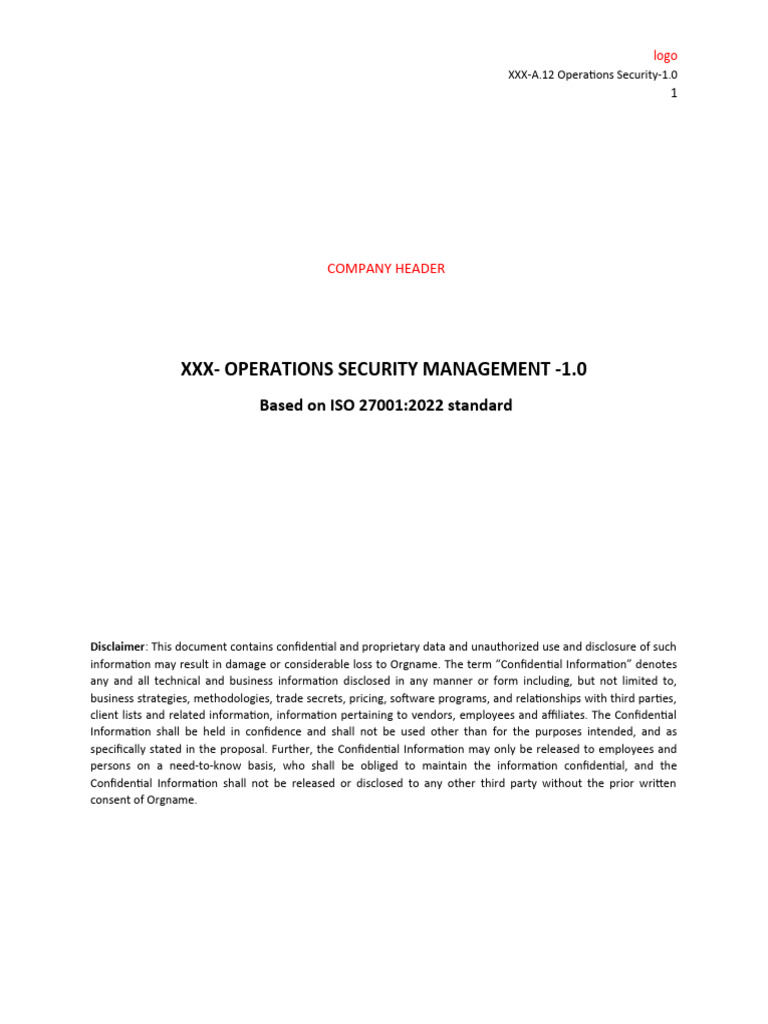 Operations Security Management Guide | PDF | Information Security | Computer Security