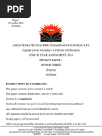 Senior One Physics Paper 1 2025 | PDF
