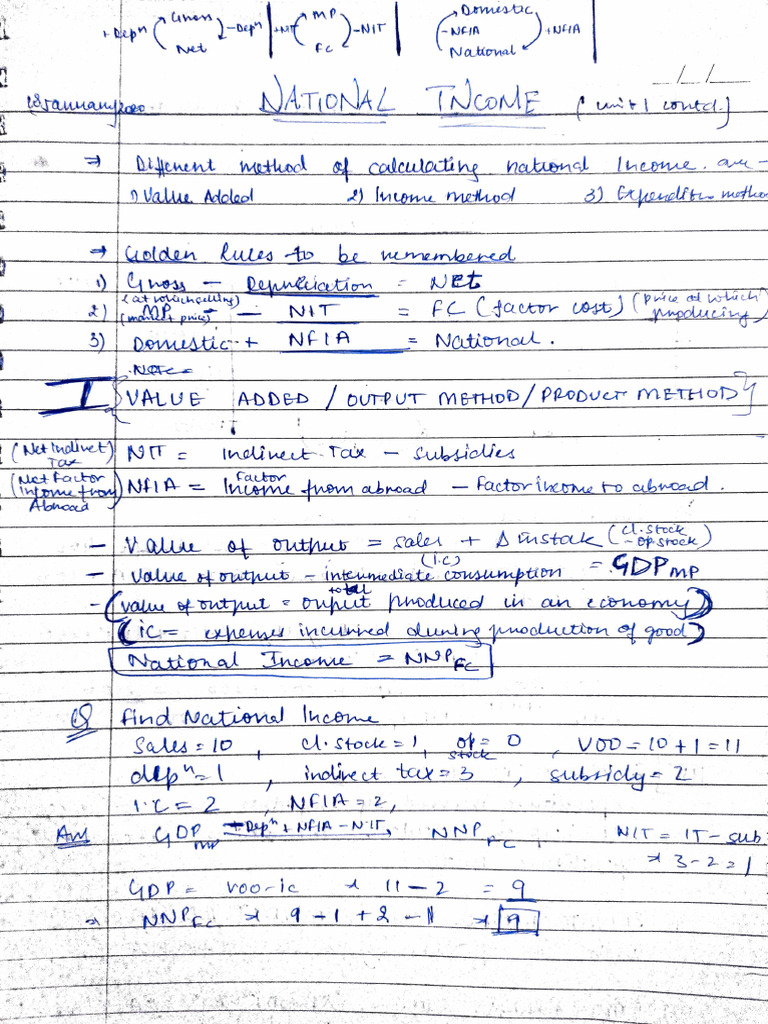 National Income and 4 Sector Model Notes | PDF