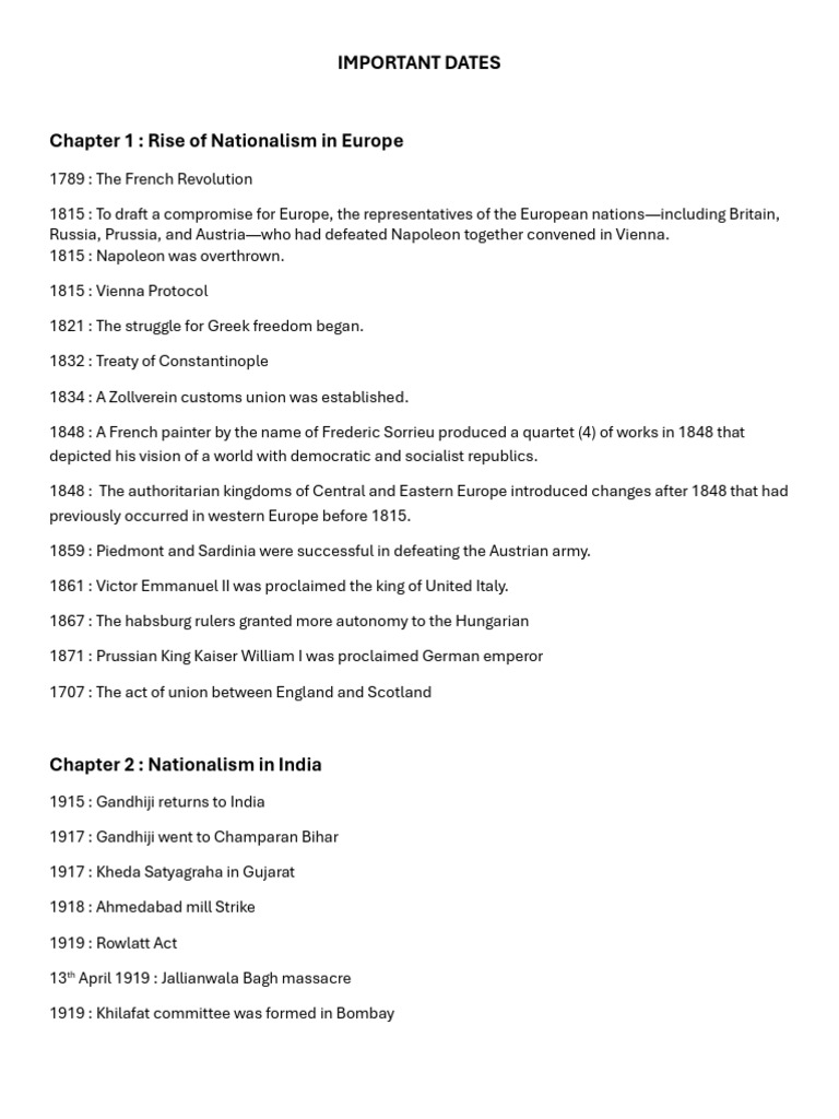 Important Dates of Historical Events | PDF | Mahatma Gandhi | Indian ...