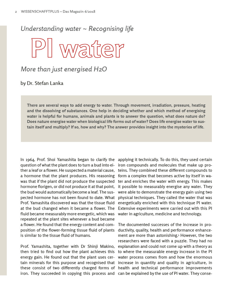 PI Water - Understanding Water Recognising Life | PDF | Water | Cell ...