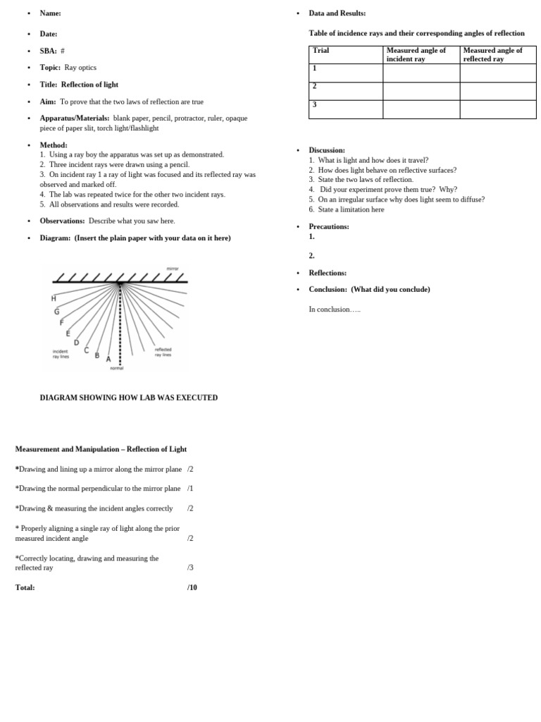 Ray Optics - Reflection of A Single Ray | PDF | Reflection (Physics ...