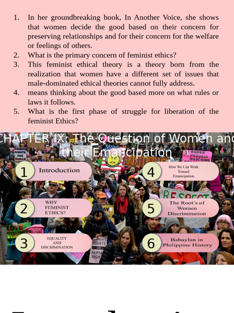 Group 3 The Question of Women and Their Emancipation | PDF | Feminism ...