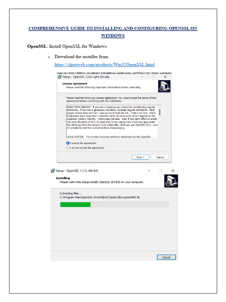 Installation of OpenSSL in Windows | PDF