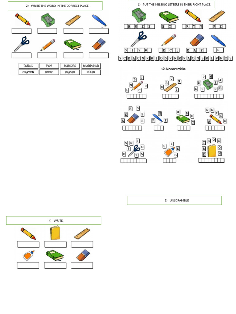 SCHOOL OBJECTS | PDF