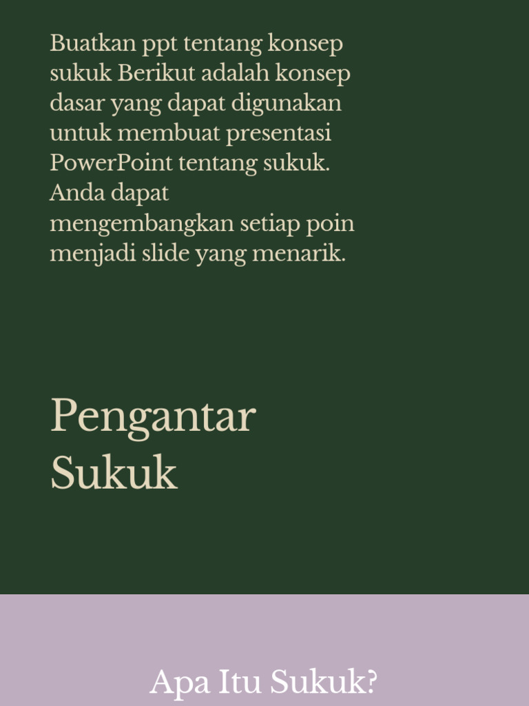 Buatkan PPT Tentang Konsep Sukuk - Presentasi - 20250105 - 165907 - 0000 | PDF