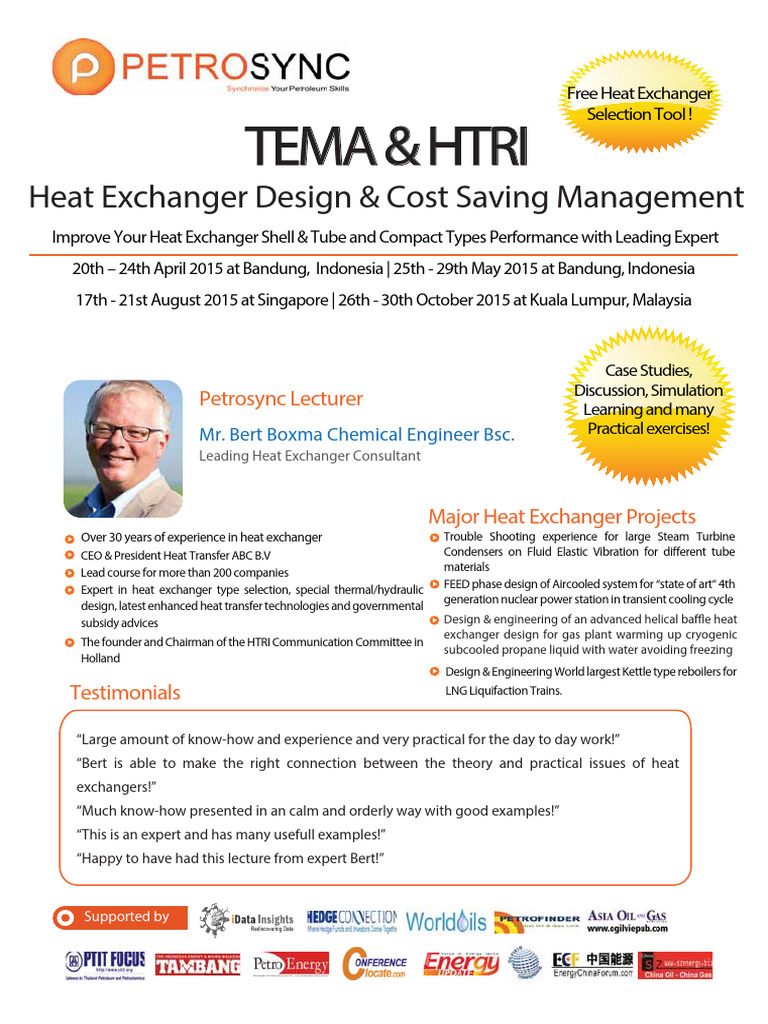 PST0191 TEMA HTRI - Heat Exchanger Design Cost Saving Management April ...