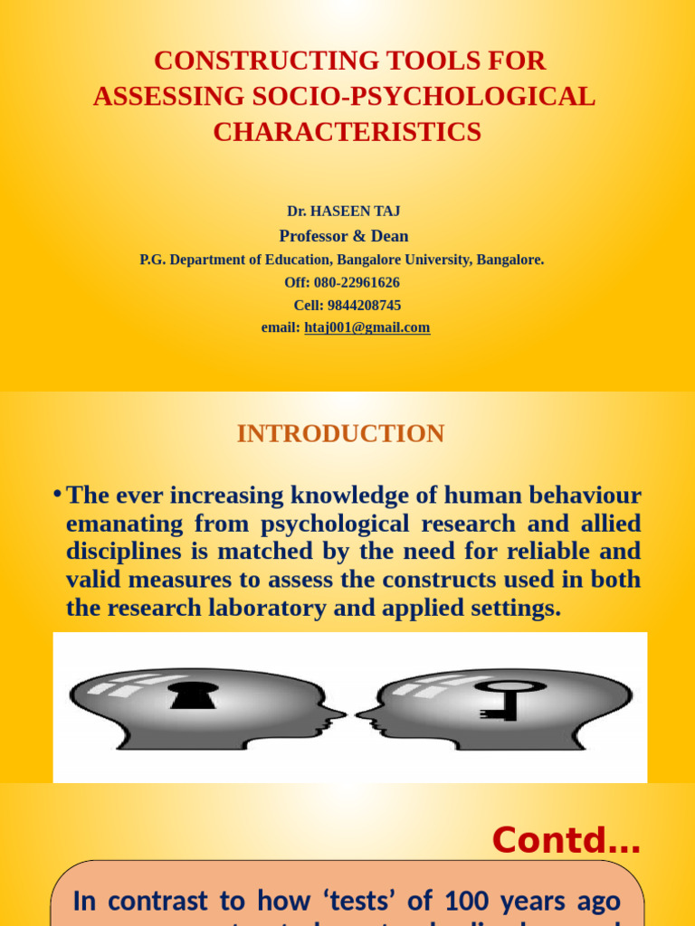 Tools for Assessing Socio-Psychological Traits | PDF | Validity ...