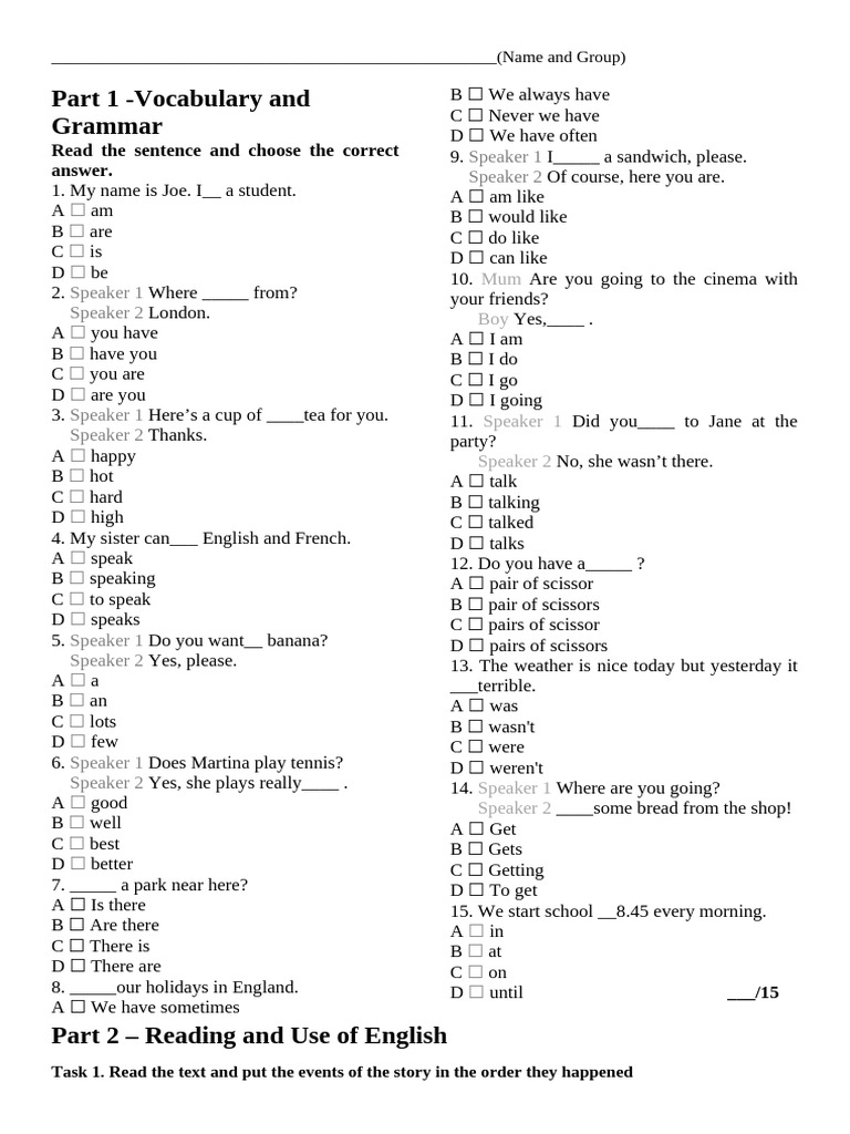 Everest Test b1 Part 1 | PDF