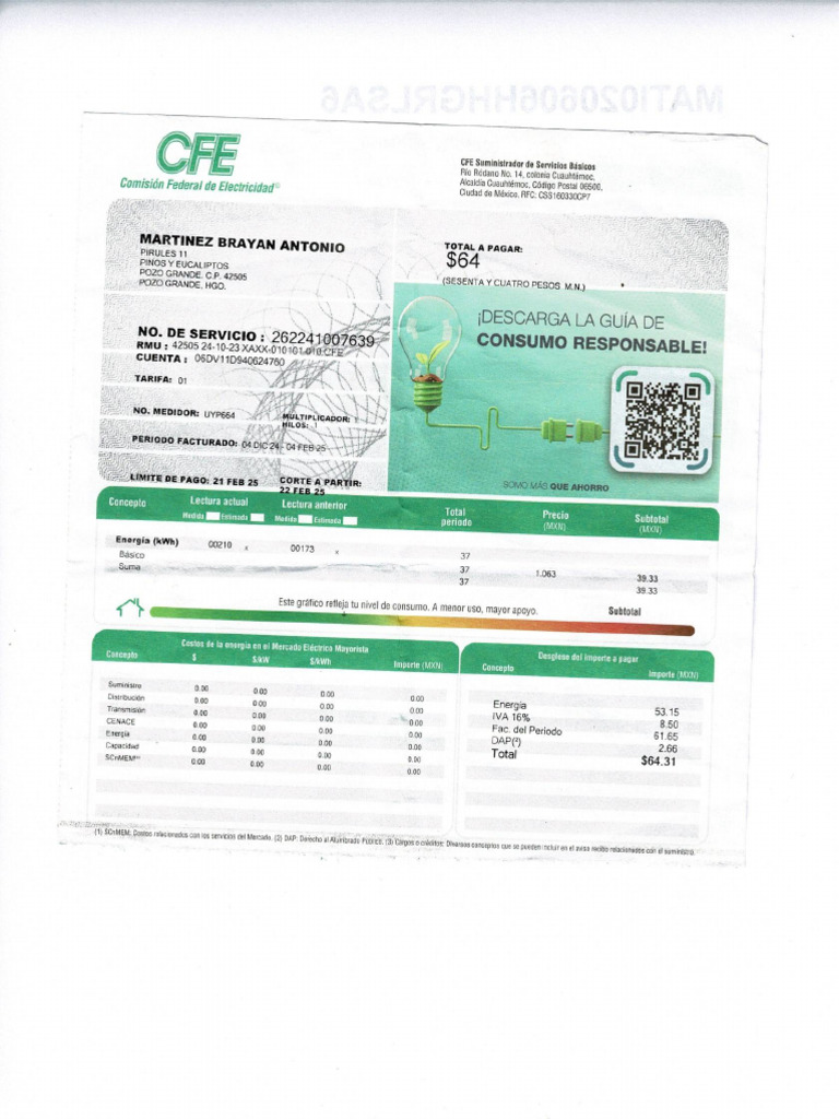 Recibo Cfe | PDF