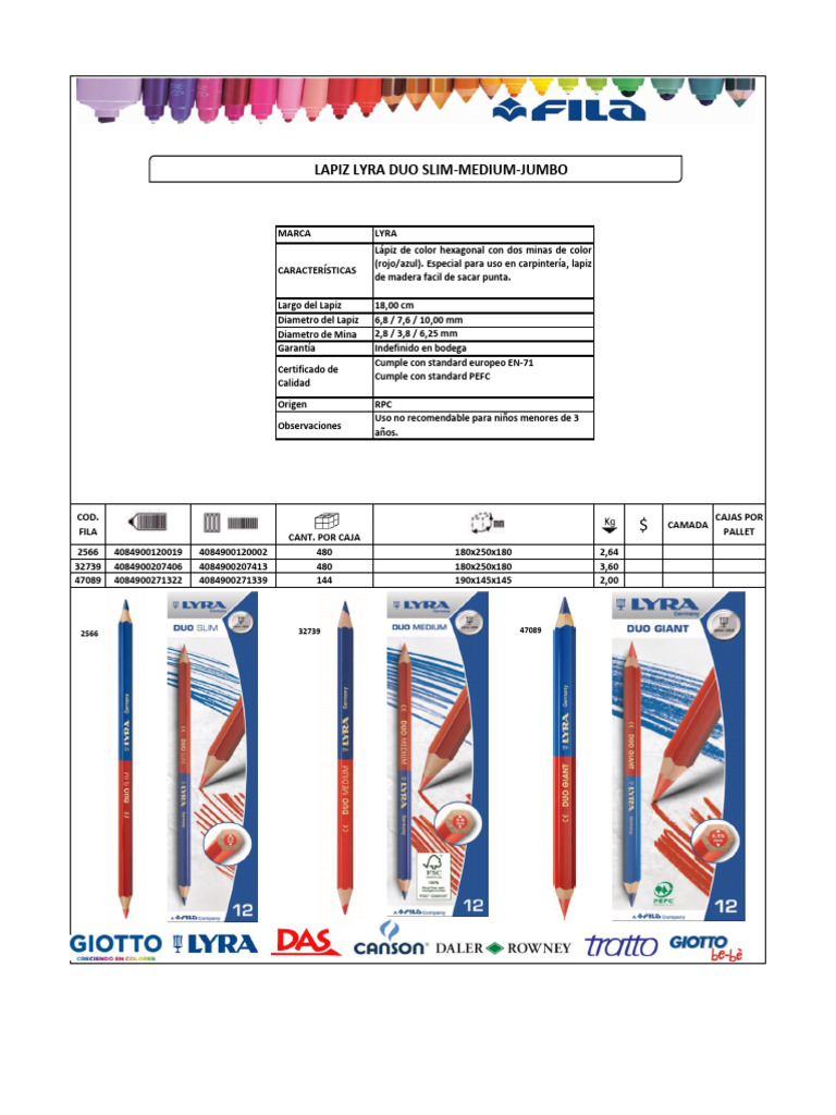 Lapiz Lyra Duo Slim-Medium-Jumbo | PDF