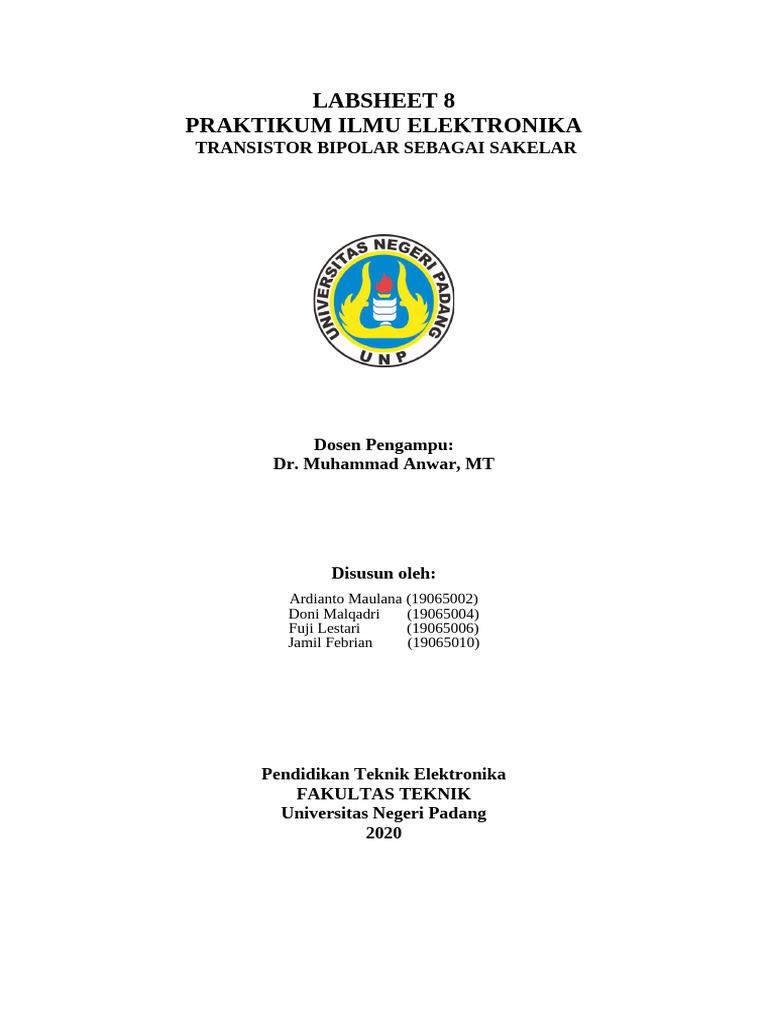 LABSHEET 8 Transistor Sebagai Sakelar | PDF