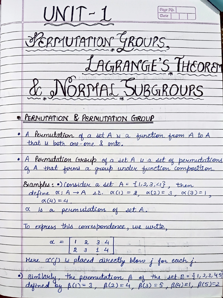 GROUP THEORY NOTES-I | PDF