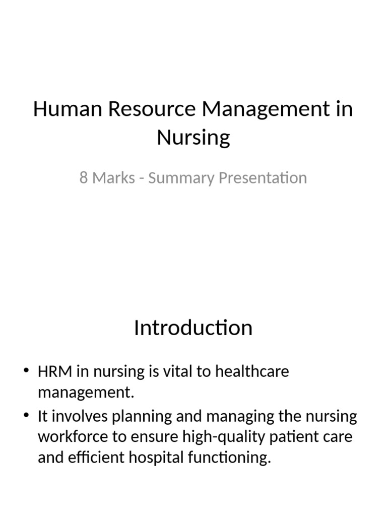 HR Management Strategies in Nursing | PDF