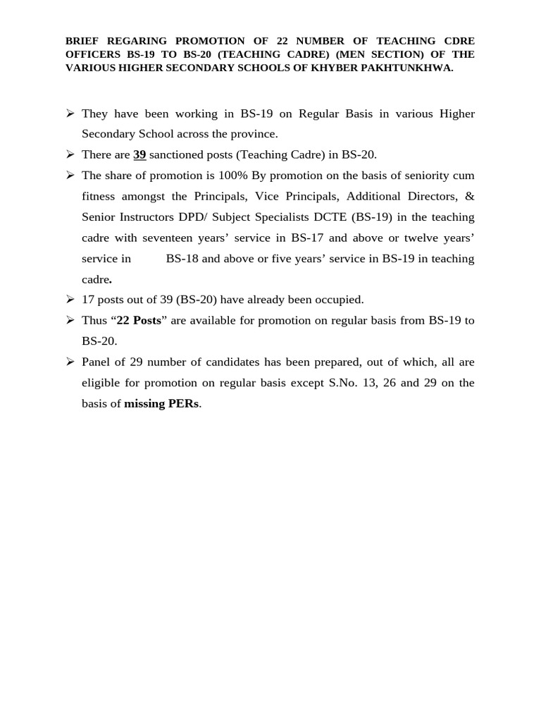 BS-19 to Bs-20 TC | PDF