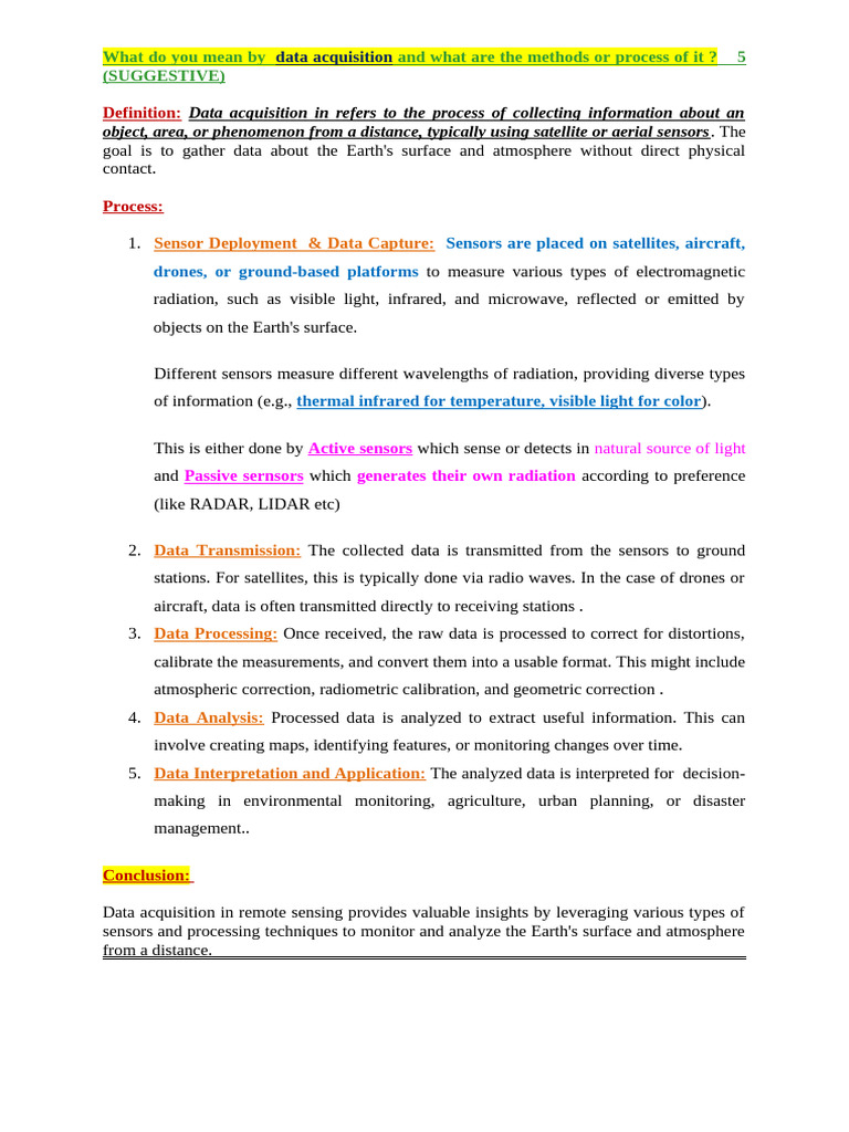 Satellite Data Acquisition Methods | PDF