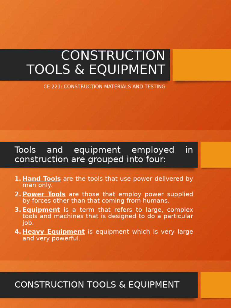 Cmt Construction Tools Equipment | PDF | Screw | Hammer