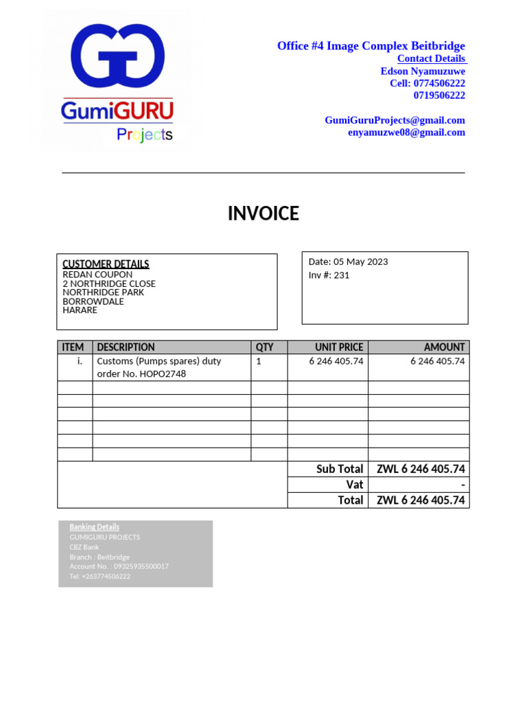 Invoice Gumiguru Redan Coupon | PDF