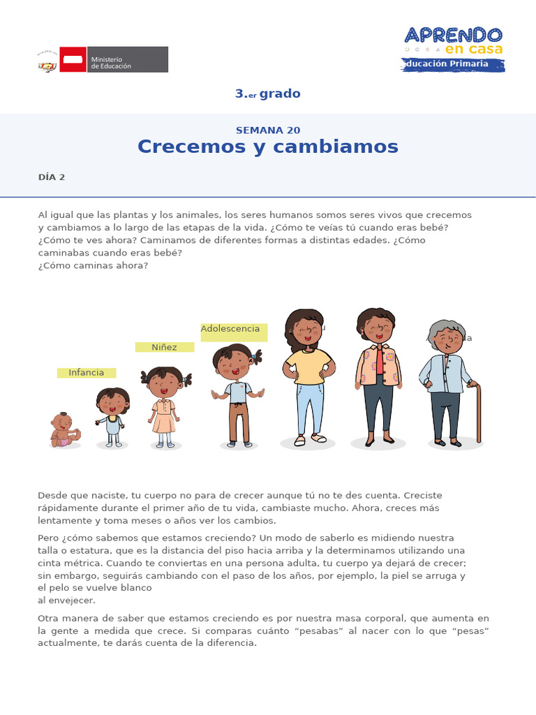 s20 Prim 3 Recurso Dia 2 Crecemos y Cambiamos | PDF