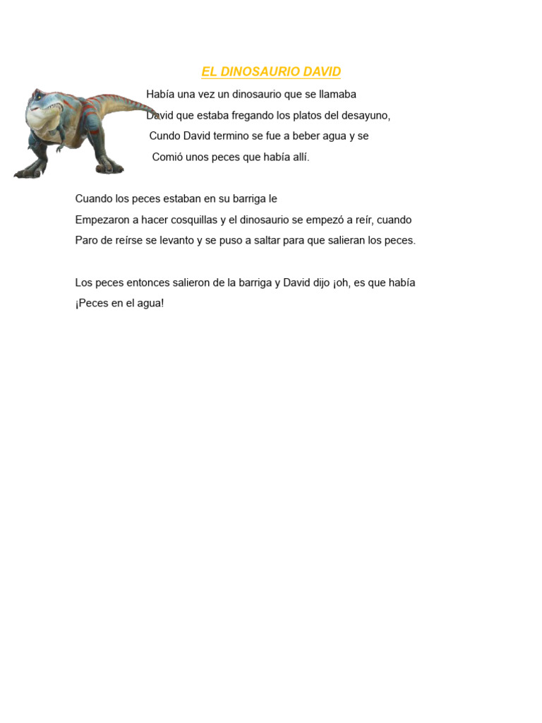 EL DINOSAURIO DAVID J | PDF