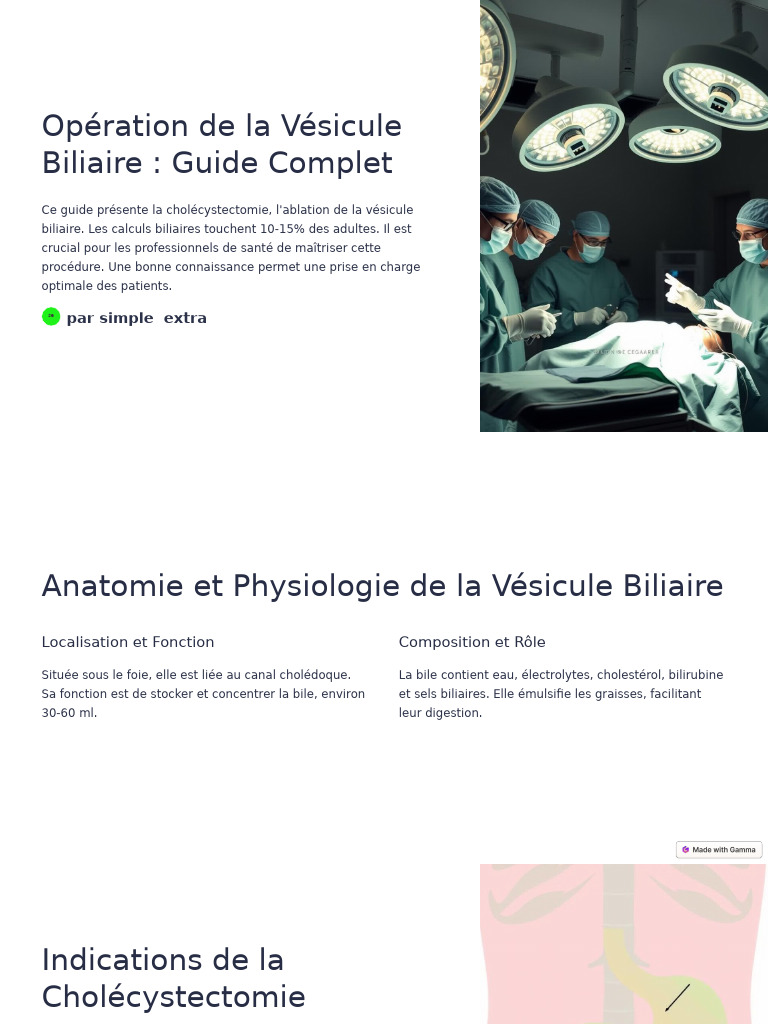 Operation de La Vesicule Biliaire Guide Complet | PDF | Vésicule ...