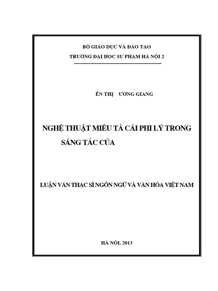 (123doc) Nghe Thuat Mieu Ta Cai Phi Ly Trong Sang Tac Cua Franz Kafka ...