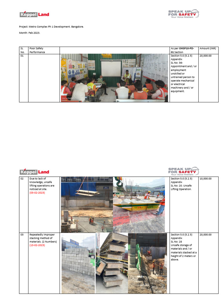 Safety Performance Penalties Summary | PDF