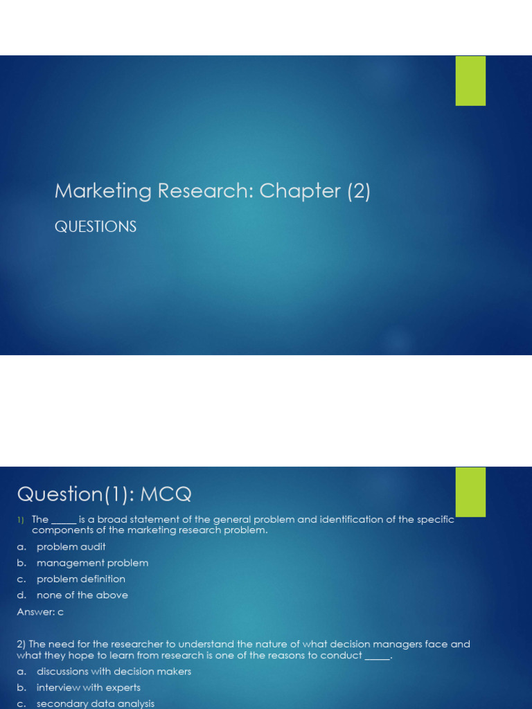 Marketing Research Problem Definition Guide | PDF | Marketing | Economics