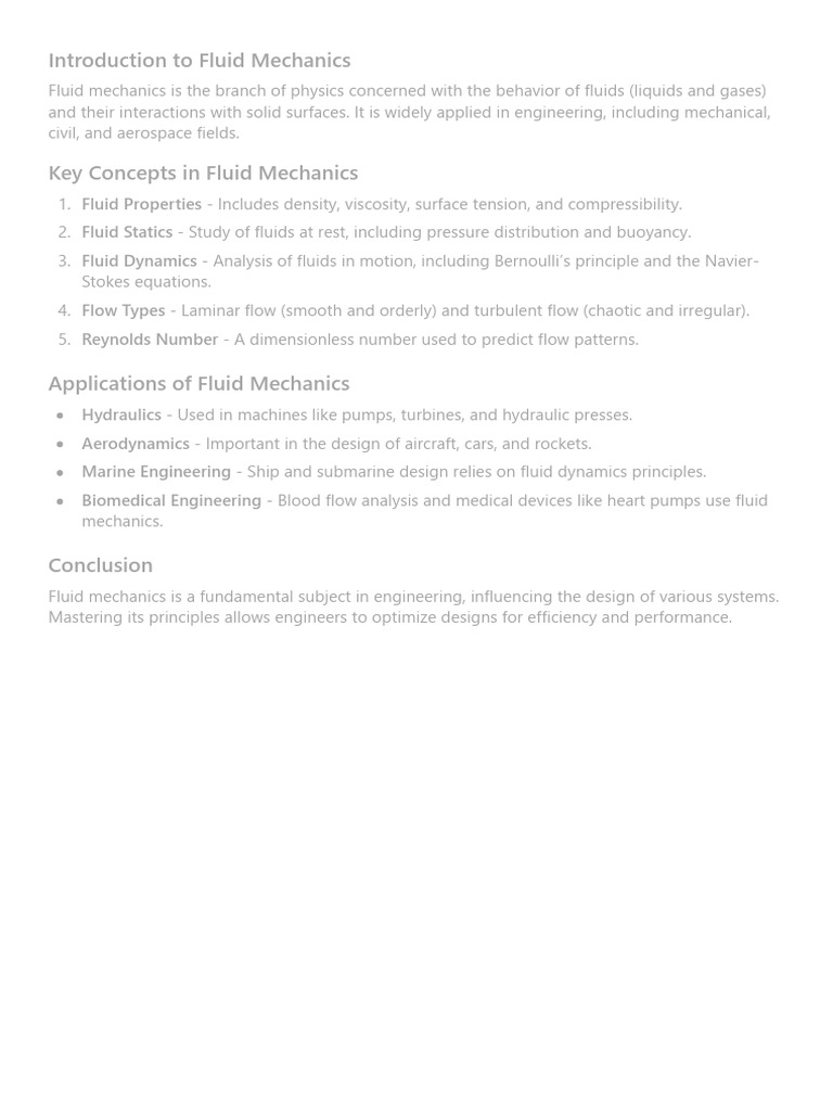 Introduction Fluide Mechanics | PDF