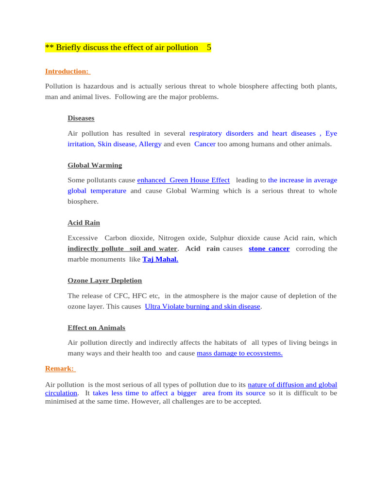 Effect of Air Pollution 5 | PDF