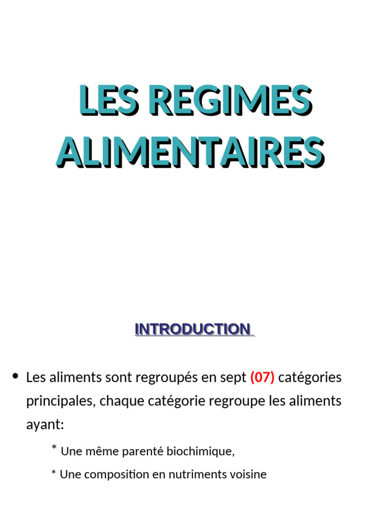 Guide des Régimes Alimentaires Essentiels | PDF | Boisson | Légumes