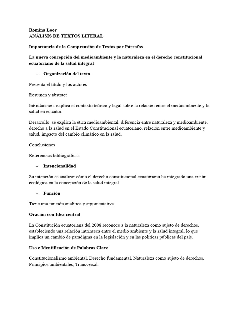 Análisis de Textos Literal | PDF